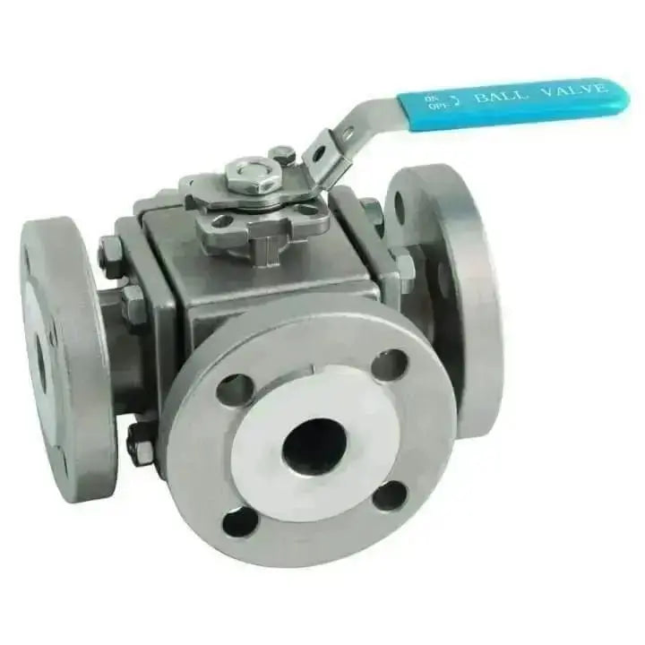 Robinet à tournant sphérique à 3 voies en acier inoxydable PN16, port ...